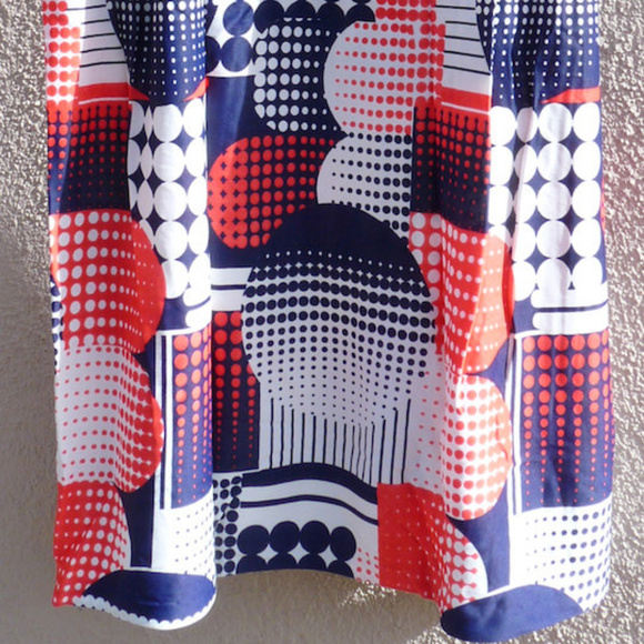 Vintage | Skirts | Vintage Knit Skirt Red White Blue Mod Maxi Patio ...